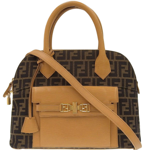 Fendi | Bags | Fendi Ff Pattern 2way Bag Brownbeige | Poshmark